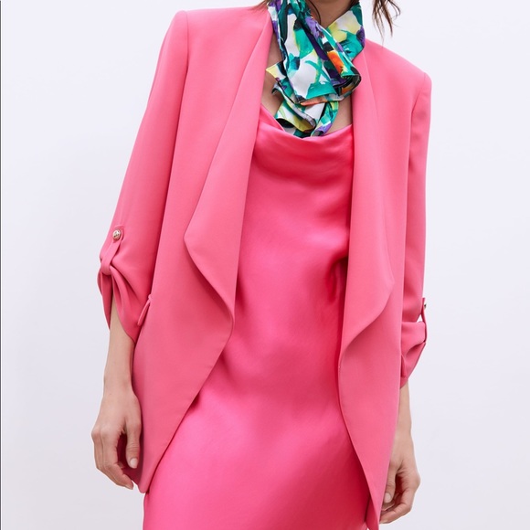 Zara | Jackets & Coats | Zara Pink Jacket With Lapels | Poshmark